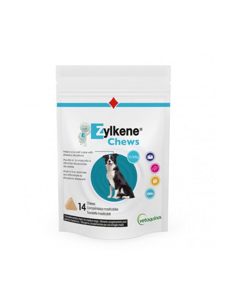 Zylkene Chews 225mg Comprimés Calmants pour Chien Moyen de 10 à 30 kg