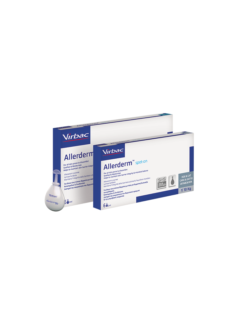 Allerderm Spot-On Pipettes pour Apaiser la Peau du Chien et du Chat