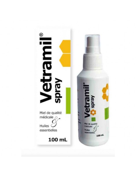 Spray Vetramil à base de Miel et d'Huiles Essentielles pour Animaux
