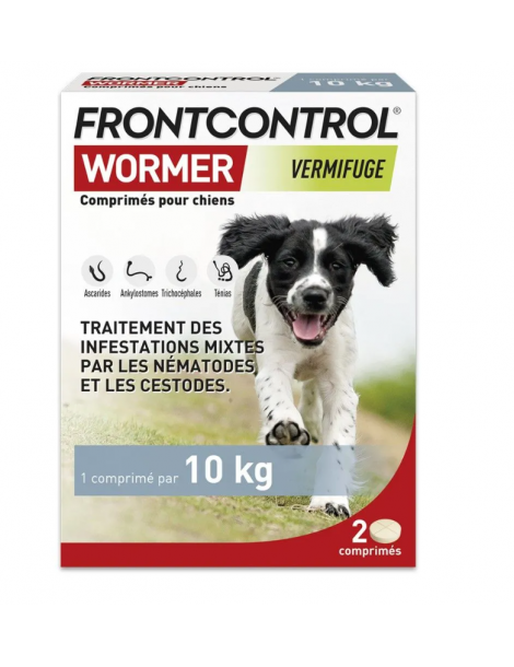 Frontcontrol® Wormer Chien - Traitement Vermifuges - 2 Comprimés